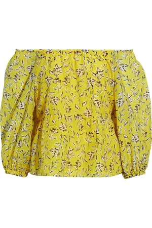 Alice + Olivia Alice Olivia Alta Offthe Shoulder Floralprint Cotton And Silkblend Top