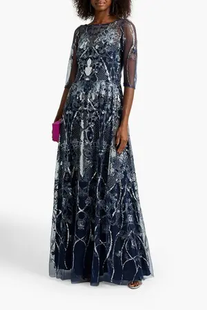 Marchesa Embellished Tulle Gown