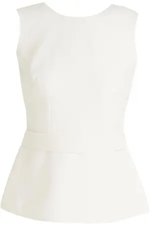 Safiyaa Riddhi Belted Draped Crepe Top - Ivory