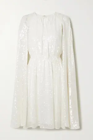 Erdem Austin Cape-effect Sequined Chiffon Midi Dress