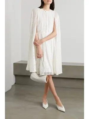 Erdem Austin Cape-effect Sequined Chiffon Midi Dress