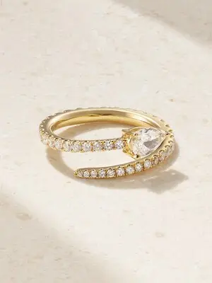 ANITA KO Two Row 18-karat Diamond Ring - Gold