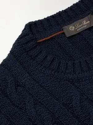 Loro Piana Slim-fit Cable-knit Cotton Sweater