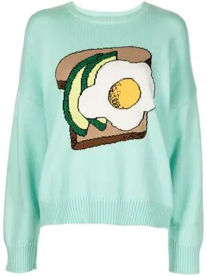 Monse Monse Avocado Toast Merino-Knit Jumper Blue