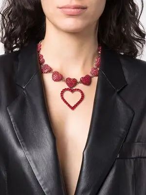 Moschino Crystal Heart-embellished Necklace