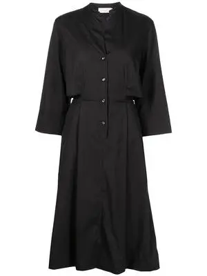 Agnona Three-quarter Midi Shirt Dress - Black