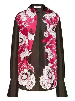 Valentino Garavani Floral Pattern Silk Shirt - Pink
