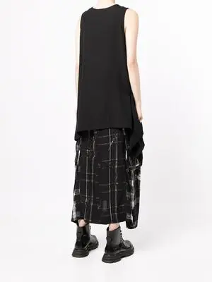 Y’s Sleeveless Draped-hem Top