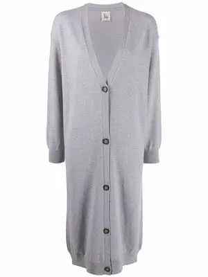 PAULA Button-up Cashmere Cardigan - Grey