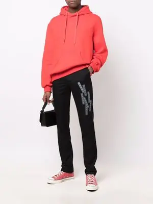 DOUBLET Label-print Straight-leg Trousers