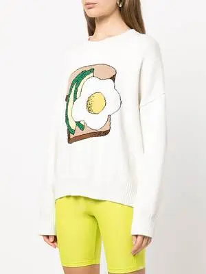 Monse Avocado Toast Merino-knit Jumper - White