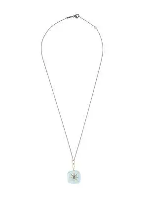 Monica Rich Kosann Enamel Cushion Sapphire Locket Necklace - Blue