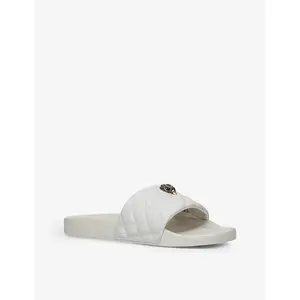 Kurt Geiger Meena Eagle Embellished Quilted Rubber Sliders - Bone