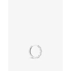 ASTRID & MIYU Cluster Crystal Hoop Earrings - Silver