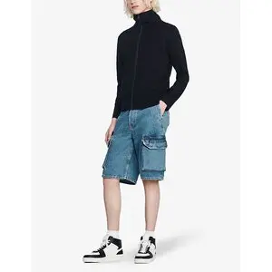 Sandro Zip-up Wool Cardigan - Blue