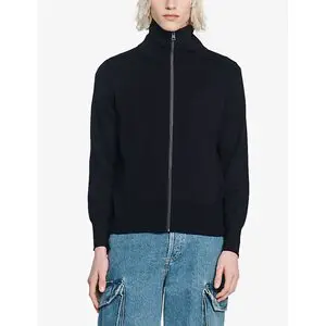 Sandro Zip-up Wool Cardigan - Blue