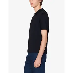 Sandro Zipped Stretch-woven Polo Shirt - Bleus