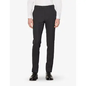 Sandro Slim-fit Tapered Wool Trousers - Noir / Gris