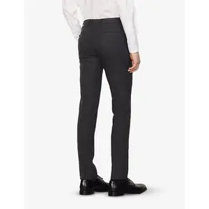 Sandro Slim-fit Tapered Wool Trousers - Noir / Gris