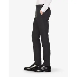 Sandro Slim-fit Tapered Wool Trousers - Noir / Gris