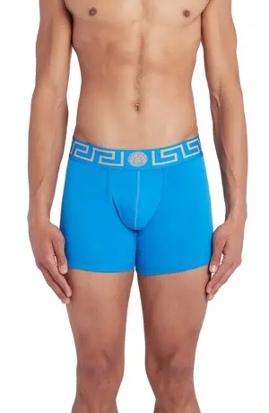Versace Long Stretch Cotton Trunks Teal