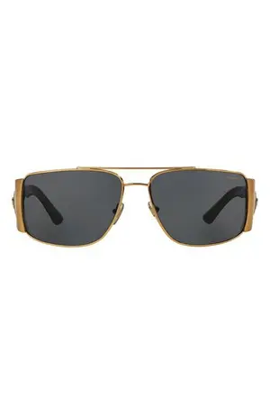 Versace 63mm Polarized Oversized Rectangle Sunglasses