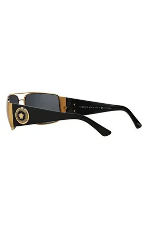 Versace 63mm Polarized Oversized Rectangle Sunglasses