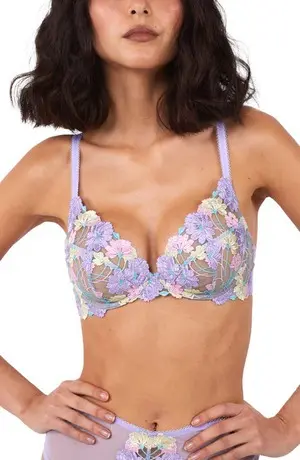 PLAYFUL PROMISES X Felicity Hayward Luna Embroidered Underwire Bra - Pastel