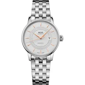 MIDO Baroncelli Signature Automatic Bracelet Watch - Silver/white