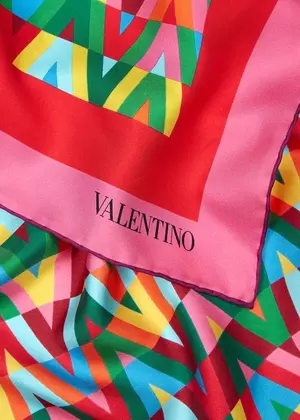Valentino Garavani Optical Logo-print Silk-twill Scarf