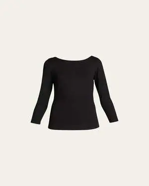 Akris Three-quarter-sleeve Jersey Top