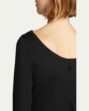 Akris Three-quarter-sleeve Jersey Top