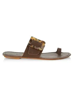 DEFINERY Women's The Loop Ring Leather Sandals - Brown - Size 6 - Brown  - Brown