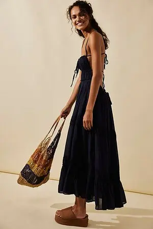 Free People Tiered Maxi Dress - Navy Blazer