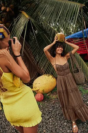Free People Taking Sides Maxi Dress - Otter