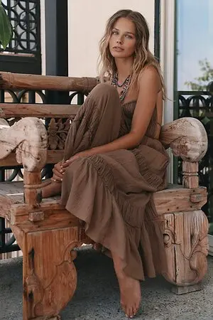 Free People Taking Sides Maxi Dress - Otter