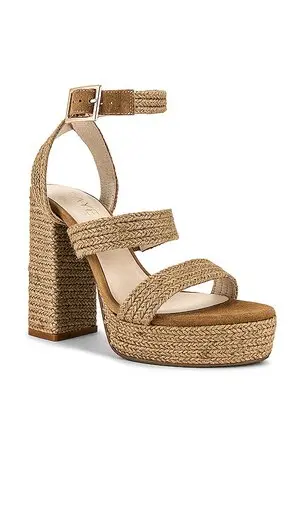 Raye Akita Braided Rope Block Heel Sandals - Tan