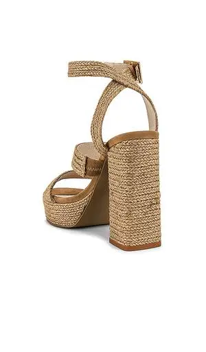 Raye Akita Braided Rope Block Heel Sandals - Tan