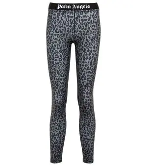 Palm Angels Palm Angels Leopard-print Mid-rise Leggings Multicoloured