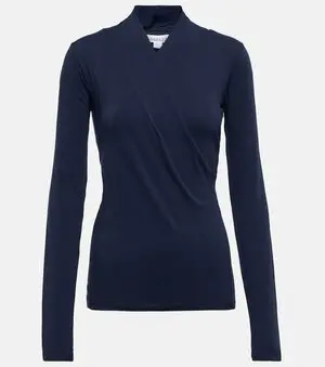 Velvet By Graham & Spencer Meri Cotton Wrap Top - Blue