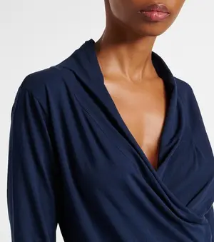 Velvet By Graham & Spencer Meri Cotton Wrap Top - Blue