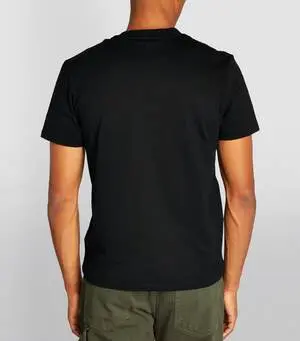 Ami Organic Cotton T-shirt With De Coeur Embroidery - Black