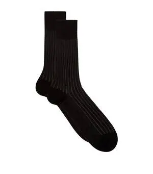 Falke Shadow Stripe Crew Socks - Grey