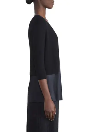 Lafayette 148 New York Open Front Cardigan - Black