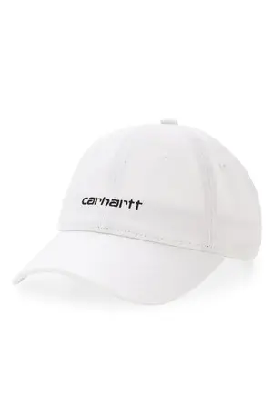 Carhartt Work In Progress Carhartt Work In Progress Logo Baseball Cap White/ Black