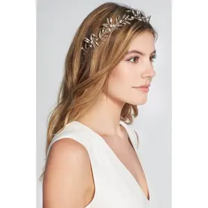 Brides & Hairpins Daphne Crystal Halo & Sash - 14 K Gold