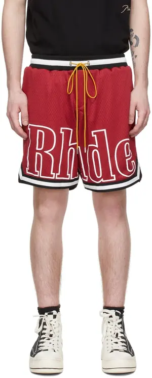 Rhude Rhude Red Polyester Shorts - Maroon