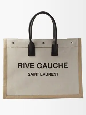 Saint Laurent Saint Laurent - Rive Gauche Canvas Tote Bag - Mens - Beige - Beige