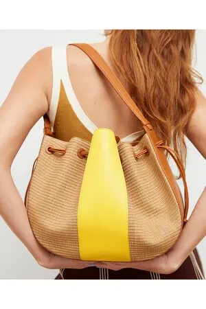 MANSUR GAVRIEL Raffia Large Lilium Bag Sunrise Multi