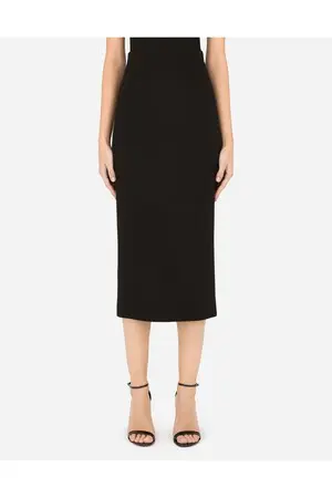 Dolce & Gabbana Virgin Wool Pencil Skirt Natural